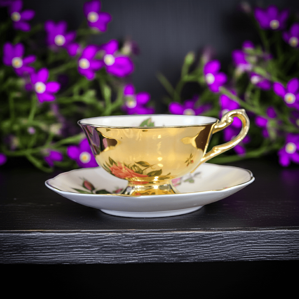 Heavily Decorated Rosina Teacup | Bone China Cup and Saucer – The ...