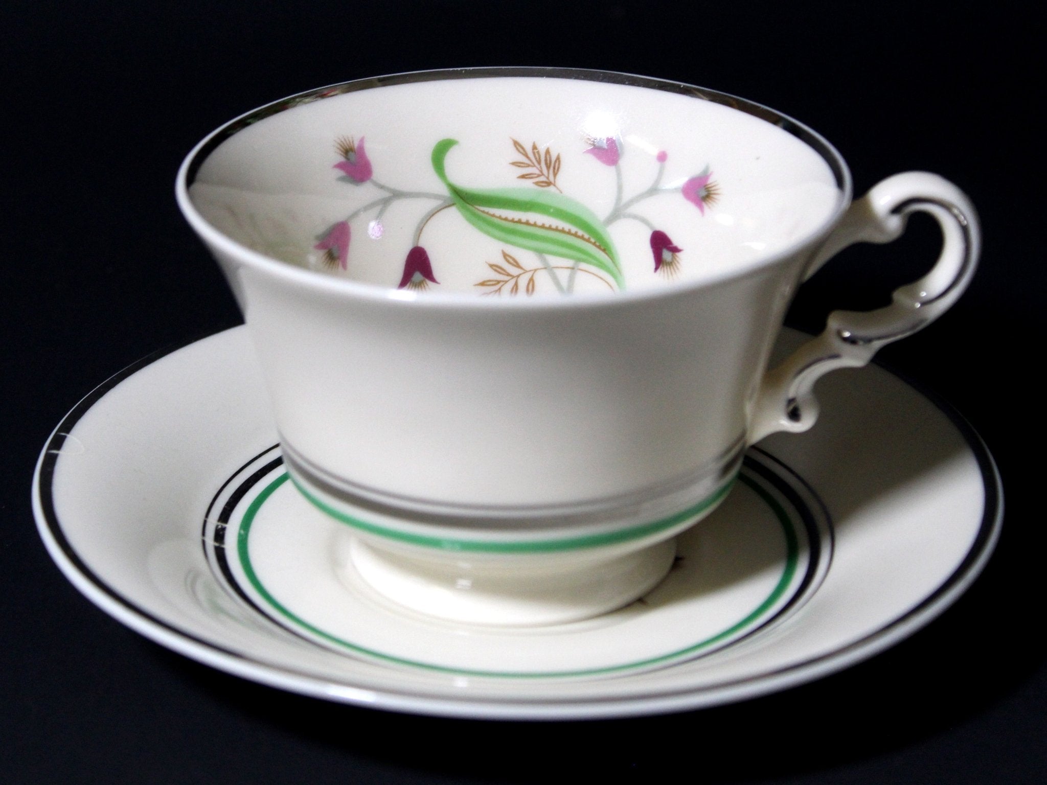 Old Ivory Teacup & Saucer Corabel, Syracuse China -J – The Vintage Teacup