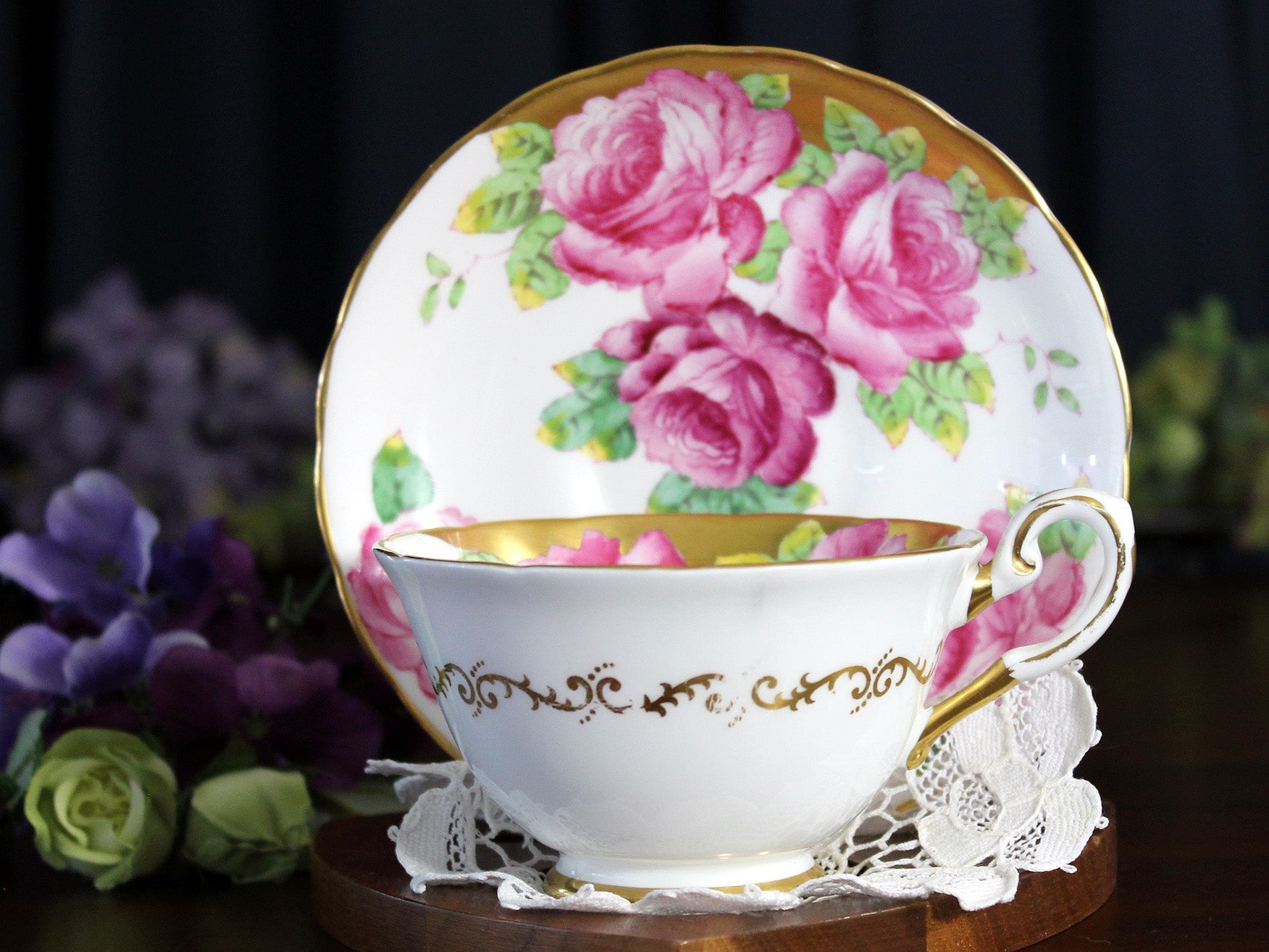Tuscan Teacup, Vintage Tea Cup & Saucer, Wide Mouth 17925 – The Vintage ...